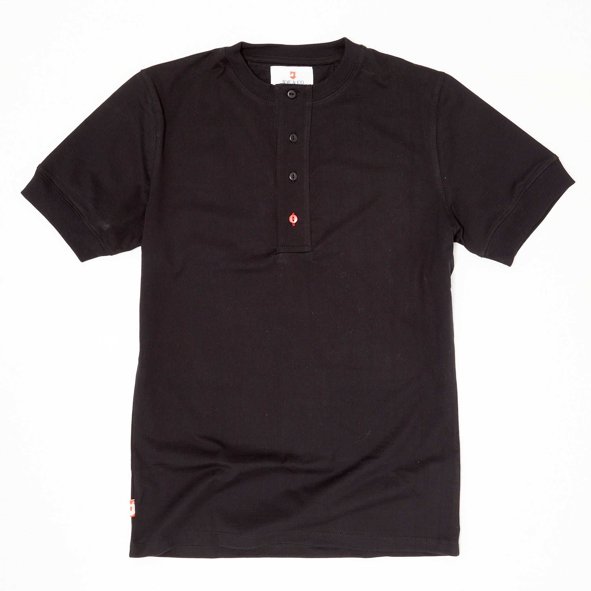 Bolin 2 Black Supima fine Cotton Short Sleeve Henley – Joe & Co Denim ...
